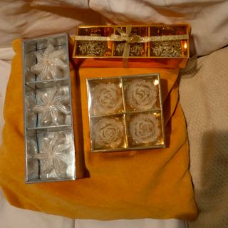 set 10 candele brillantini argento e oro nuove