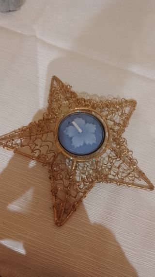 Candela e portacandela di natale in metallo