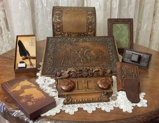 antico set da scrittura, calamaio rinascimento