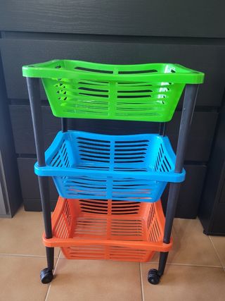 3 Cestini impilabili portafrutta verdure plastica