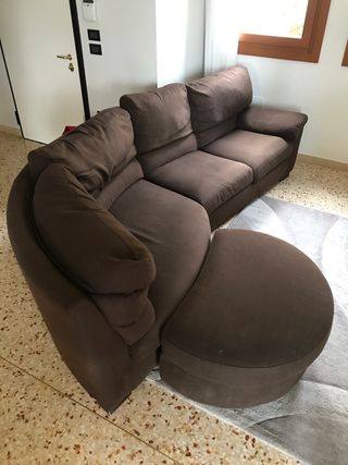 Divano 4 posti Poltrone&Sofà in tessuto con pouf