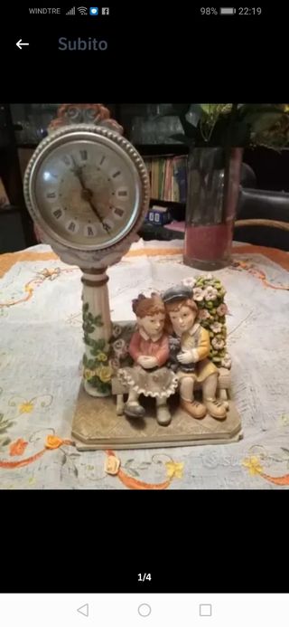 orologio da tavolo in porcellana Crosa