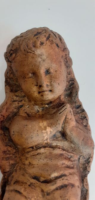 antico bambinello in terracotta