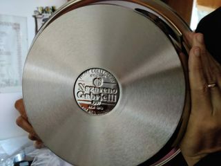 set tre padelle nuove acciaio inox 