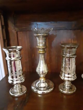 vasi e candeliere in vetro fine 1800