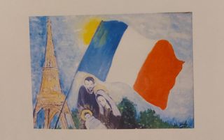 Quadro con bandiera francese