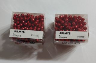 Catenelle per albero di Natale rosse, due pacchi