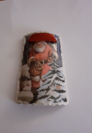 Tegola terracotta da appendere Babbo Natale 