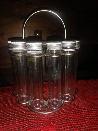 Porta spezie in Acciao, con sei Ampolle in plastic