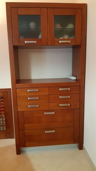 Credenza moderna legno ciliegio con cassetti e vet