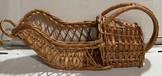 Portabottiglie in vimini vintage