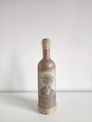 Bottiglia vintage in stile shabby craquelè 