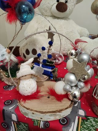 Composizione Natalizia con Gnomo, luci e batterie