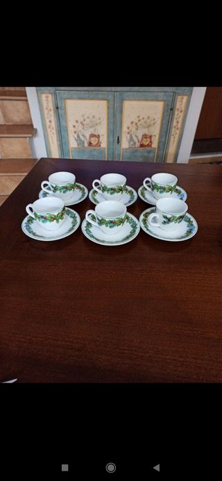 Villa d'Este Natale 6 tazzine da caffè con piattin