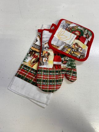 Set cucina natalizio presina guantone strofinaccio