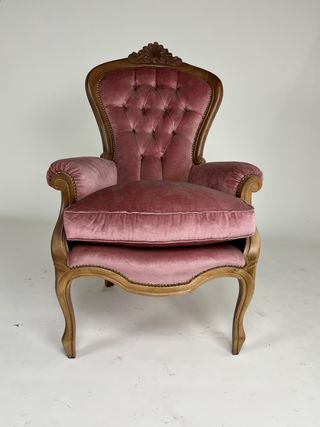 Poltrona stile Luigi Filippo in velluto