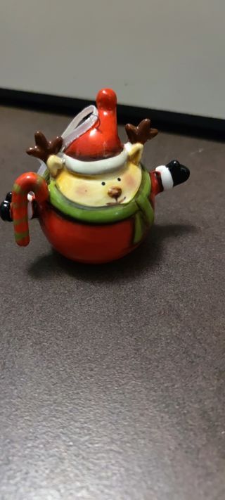 Pallina palla decorazione natale renna ceramica