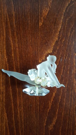 Statuina ballerina in swaroski e vetro satinato