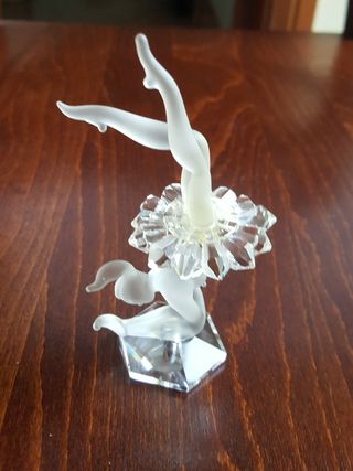 Statuina ballerina in swaroski e vetro satinato 