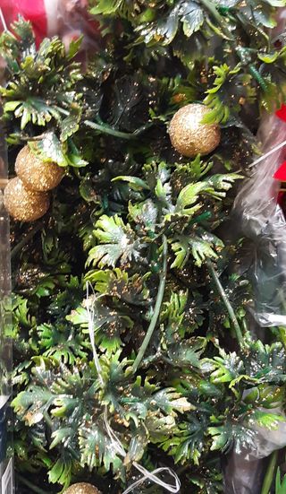 xNatale🎄collane foglie verdi glit+bacche glittera