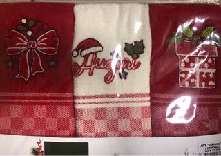 Pacco asciugapiatti natale in spugna come da foto