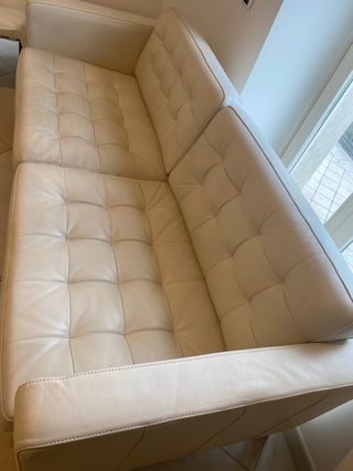 Divano bianco perla vera pelle