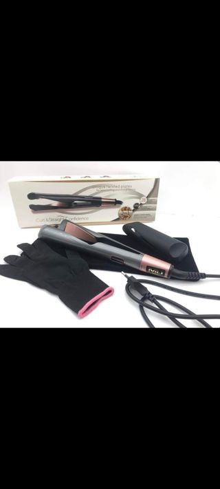 piastra per capelli con guanto