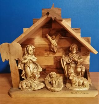 Presepe artigianale in legno di Ulivo ORIGINALE