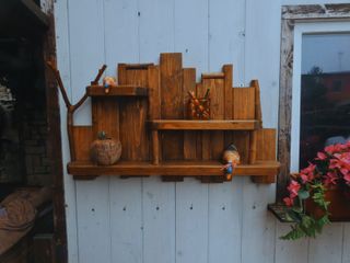 Mensola porta oggetti in legna fatta a mano