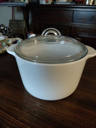 pentola alta in porcellana con tappo in vetro 