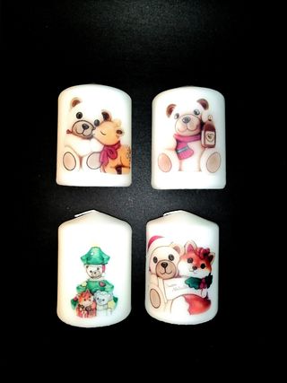 4 candele natalizie 8 cm