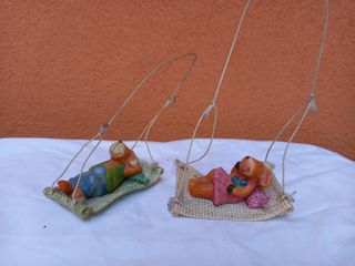 coppia orsetti su amaca da appendere, cm 8