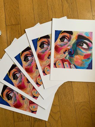 Stampa viso ragazza 18x18cm