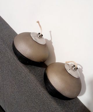 2 Lampade ad olio da giardino ovale.