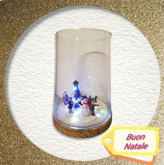 Lampada Abatjour paesaggio neve natale