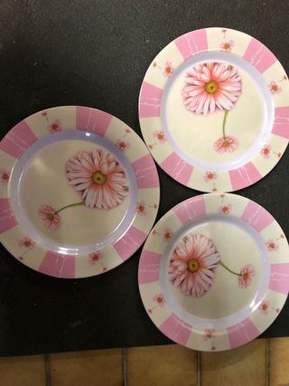 3 piatti in melamina 