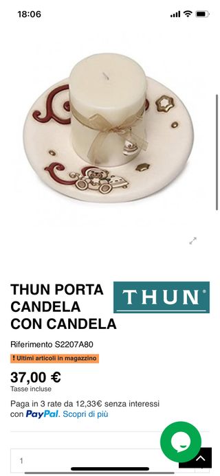 Porta candela thun