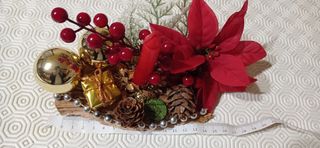 centro tavola natalizio con candela