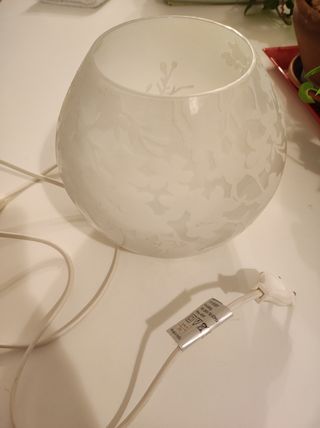 lampada vetro floreale bianca 