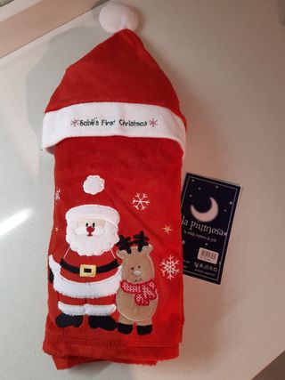 Coperta pile "Baby's first Christmas"