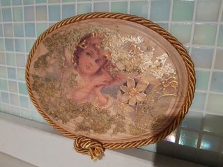 Quadretto legno decoupage