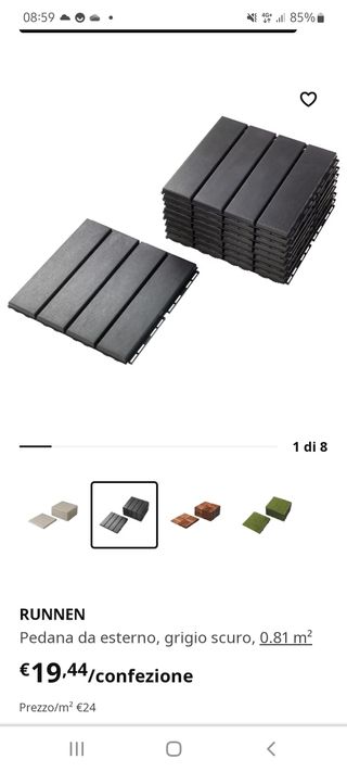 RUNNEN Pedana da esterno, grigio scuro