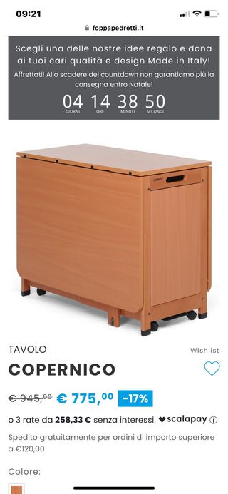 Foppapedretti Copernico Tavolo pieghevole (H7n)