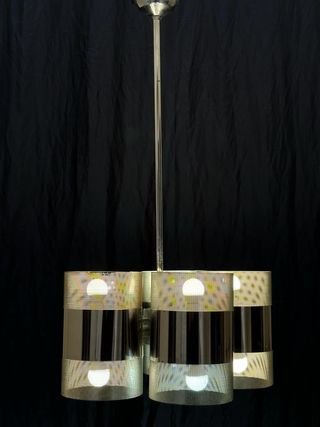 LAMPADARIO Mid-Century cilindri ACCIAIO VINTAGE 