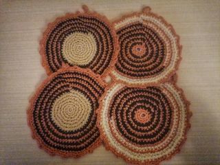 4 Presine 100% lana riciclata marrone-marroncino