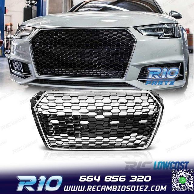 Parrilla Audi A4 B9 15 19 Cromo Negro Look Rs4 De Segunda Mano Por 199