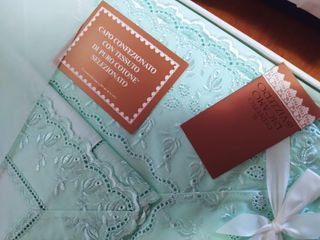 Parure matrimoniale verde pizzo San Gallo