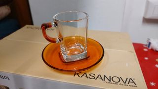 6 tazzine in vetro colorato 