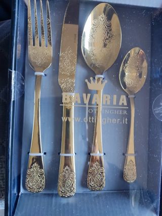 set posate 24 pz colore oro Bavaria 