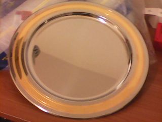 Vassoio in acciaio inox 18/10 e oro 24 kt